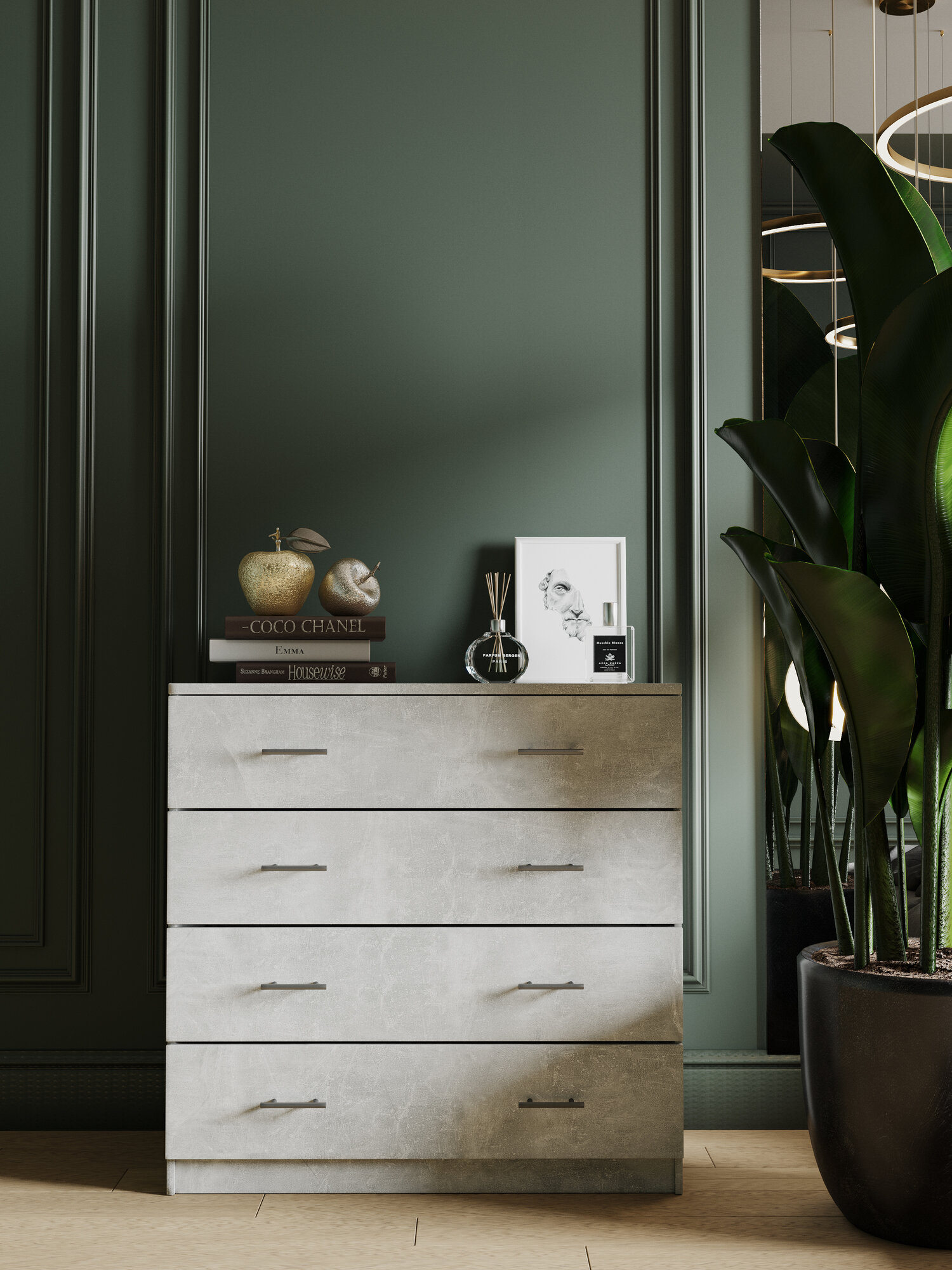 Комод Орландо белый с ящиками для одежды и хранения вещей, современный стиль