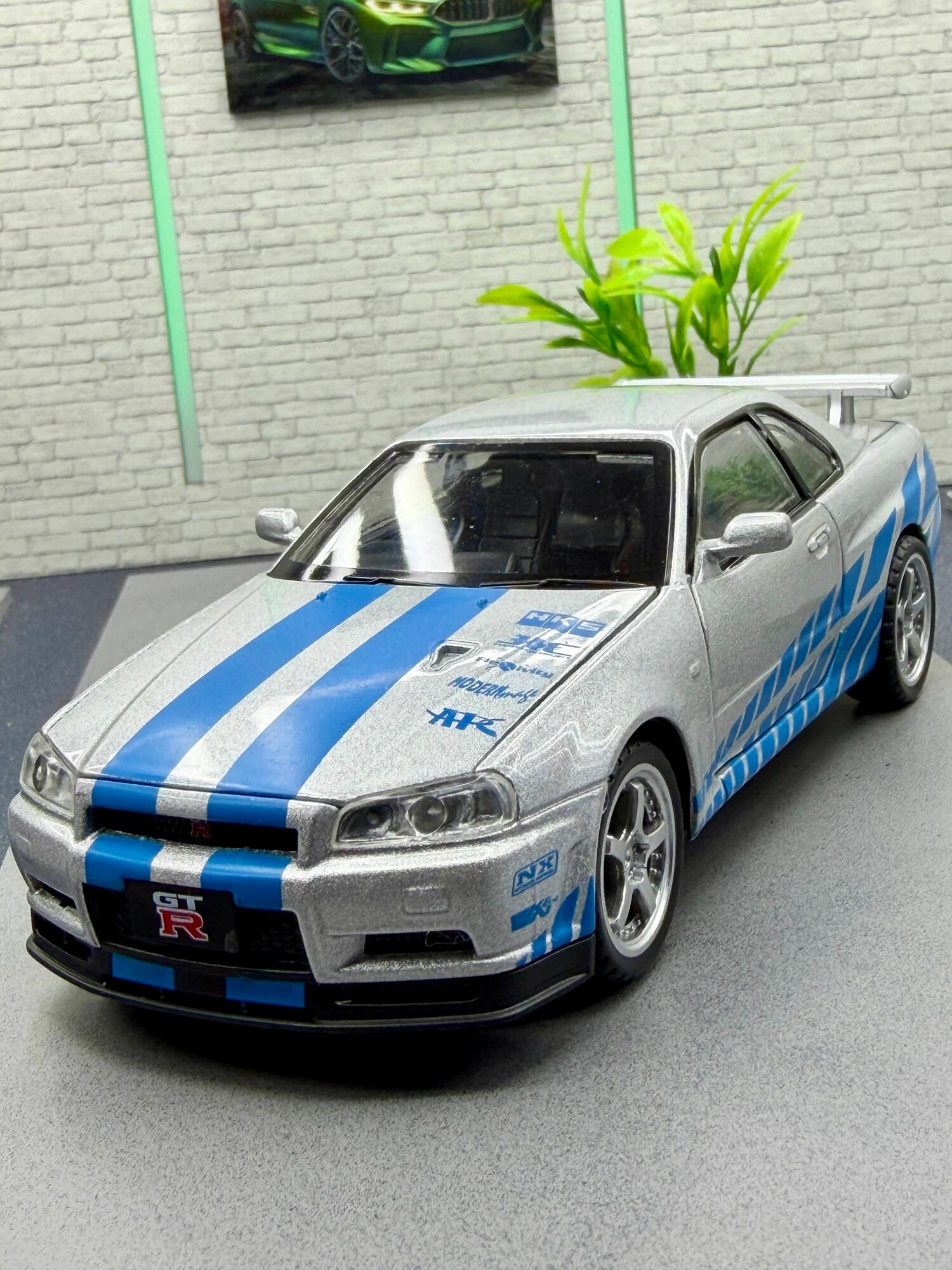 Ниссан Скайлайн Форсаж машинка металлическая Nissan Skyline GT-R в кузове R34