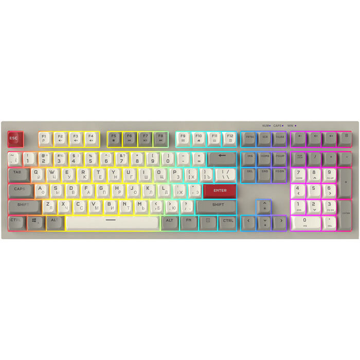 Клавиатура Ritmix RKB-508BL Gray , 108кл . подсветка