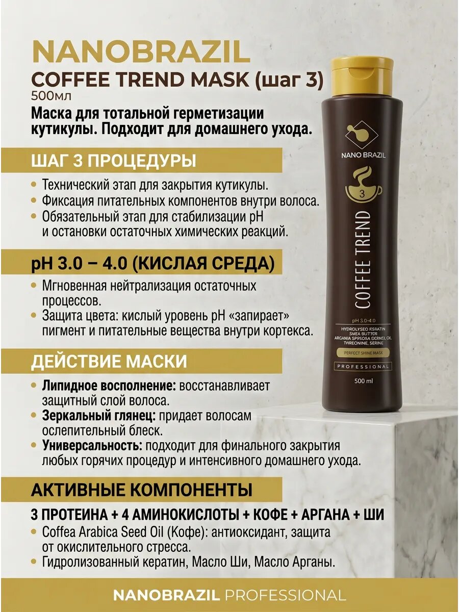 NANOBRAZIL Coffee Trend завершающая маска 500мл