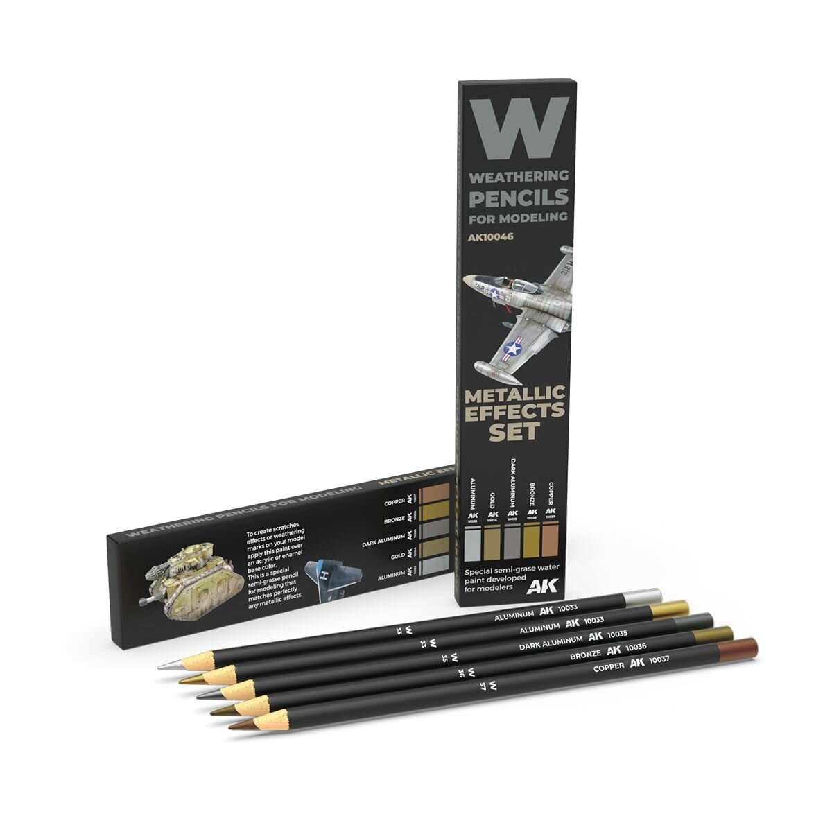 Набор карандашей для моделирования AK Interactive Weathering Pencils Metallic Effects set