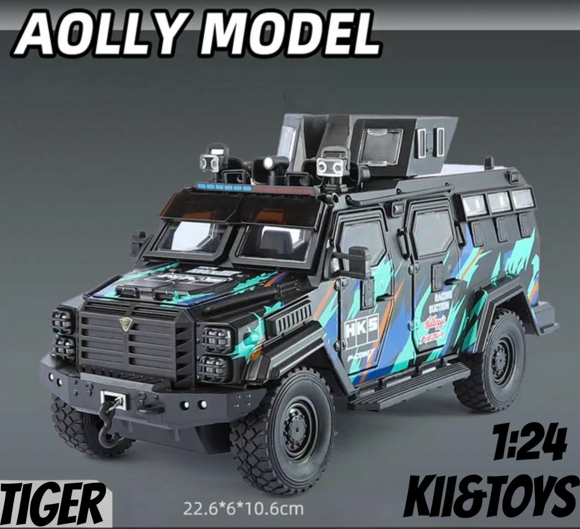 Модель военной металлической музыкальной машины Тигр, 1:24 Tiger машинка моделька