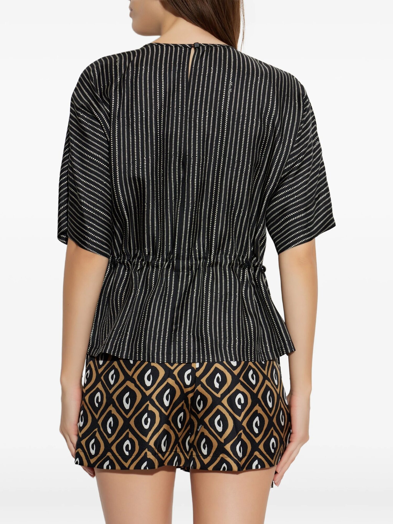 Юбка Max Mara Striped drawstring top, размер 40, черный — фото 1