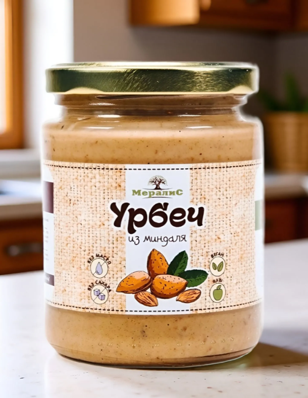 Урбеч из миндаля, миндальная паста, Мералис, Россия, 230 грамм