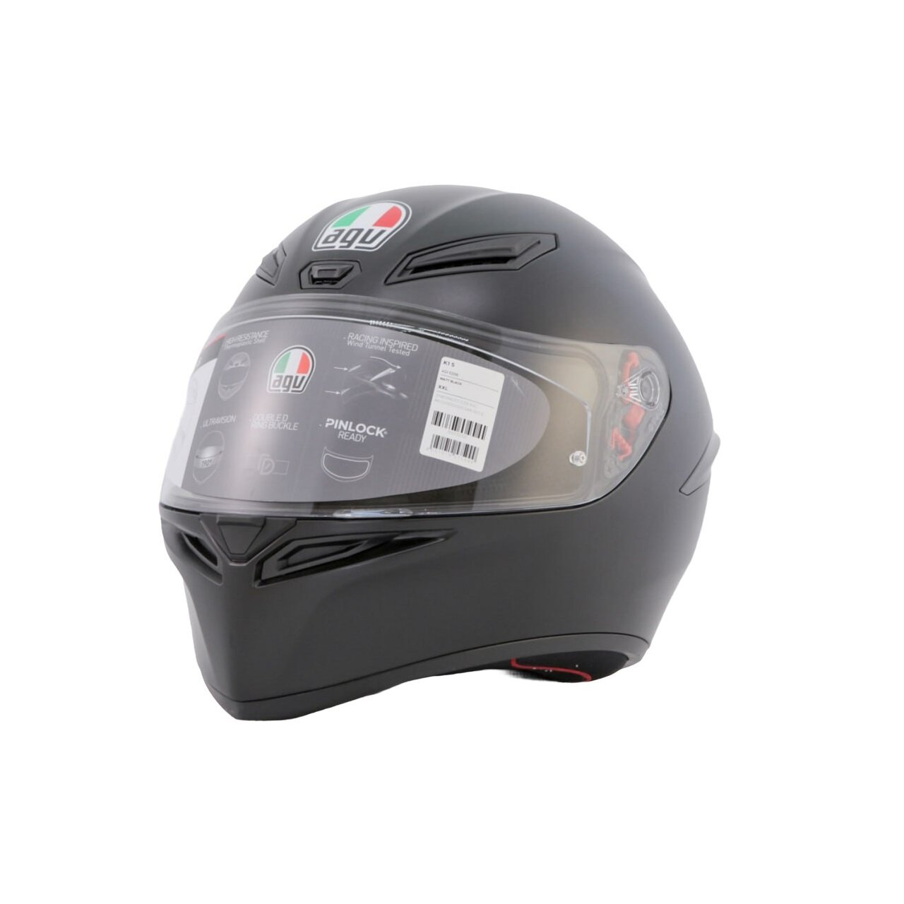 Мотошлем AGV K1-S E2206 Matt Black. XXL. Черный-матовый