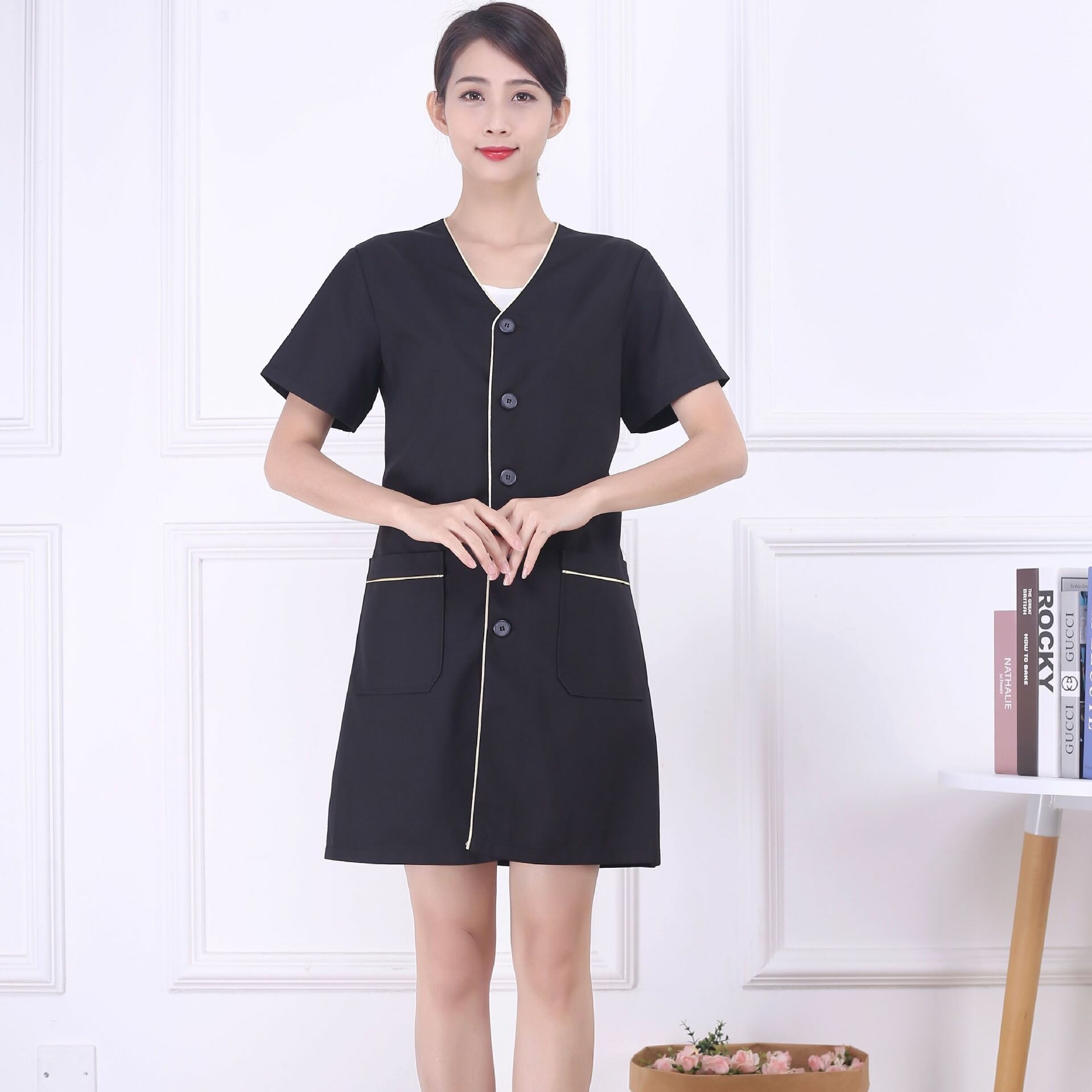Халат Mengxuan Hong Clothing, для ухода за кожей, полиэстер, размер S
