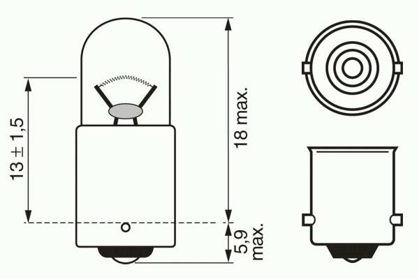 Лампа 24V T4W BA9s Trucklight BOSCH