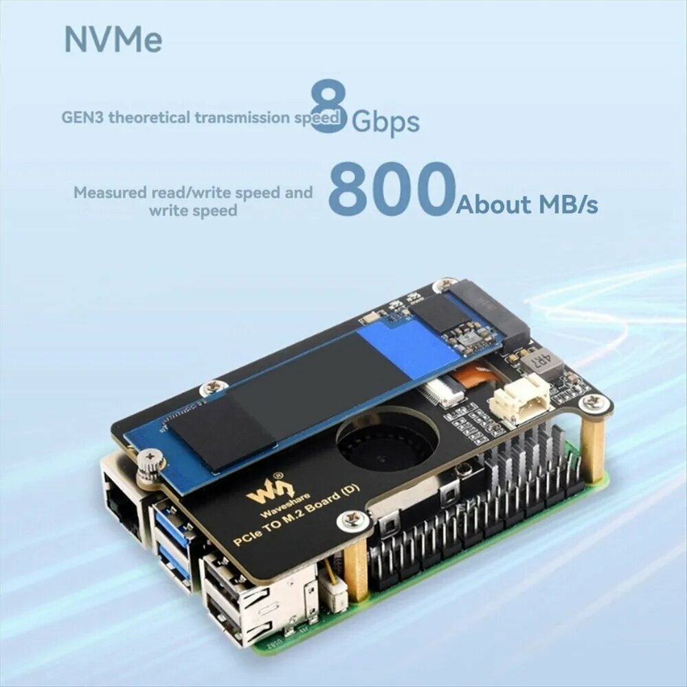 Waveshare PCIe для M.2 Плата Адаптера для Модуля Передачи Raspberry Pi5