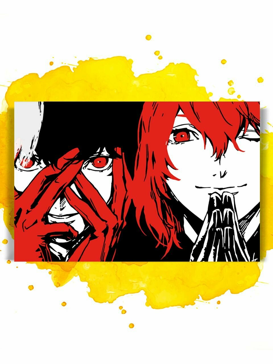 Картина по номерам на холсте Persona 5 - Джокер и Ворон, 40 х 60 см