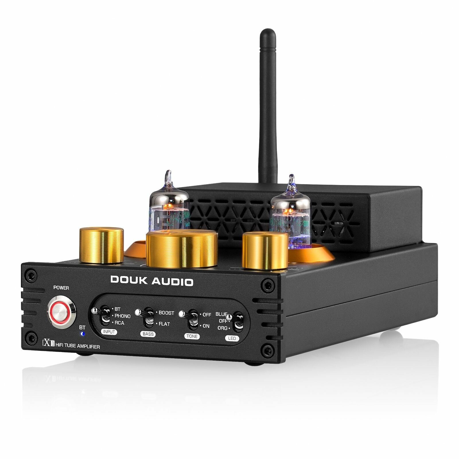 Эксклюзивный настольный усилитель Douk Audio X1 с ламповым блоком и модулем Bluetooth 5.0, мощность 160 Вт на канал
