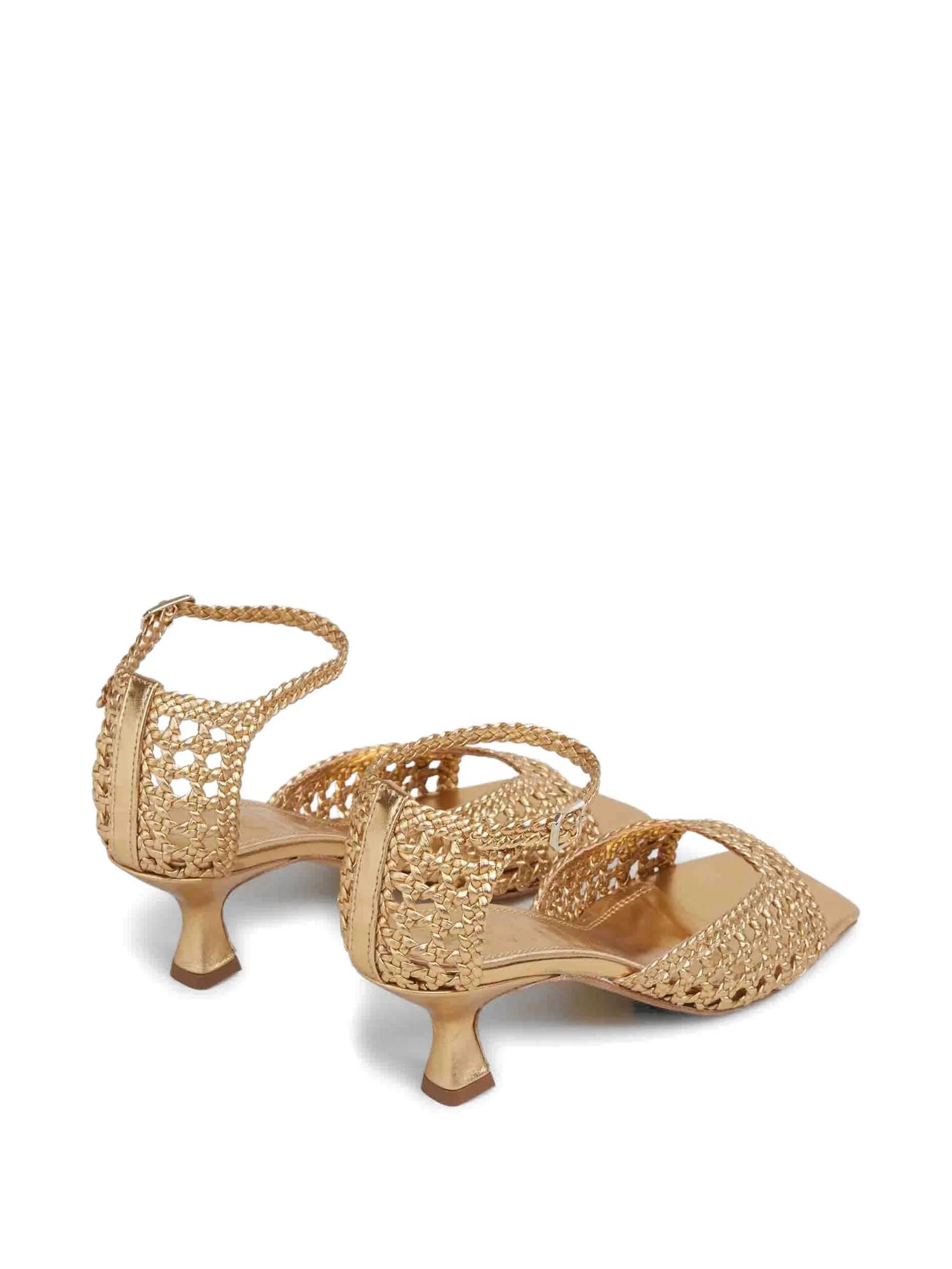 Босоножки Souliers Martinez Woven leather sandals, размер 41, gold — фото 1