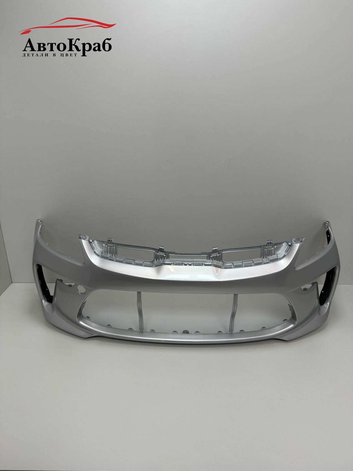 Бампер передний в цвет для Киа Рио 4 2017 - 2020 г. RHM - серебристый