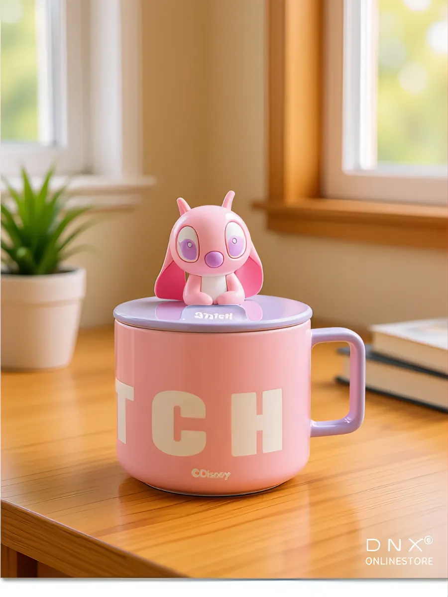 Керамическая кружка 450 мл Disney, Стич Stitch, цвет розовый