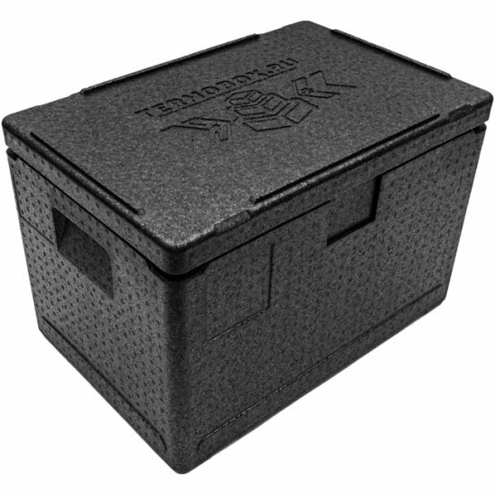 Термоконтейнер Тара 600х400х400 60л. мороз, изотермический, с крышкой, плотность 55 цв. чёрный