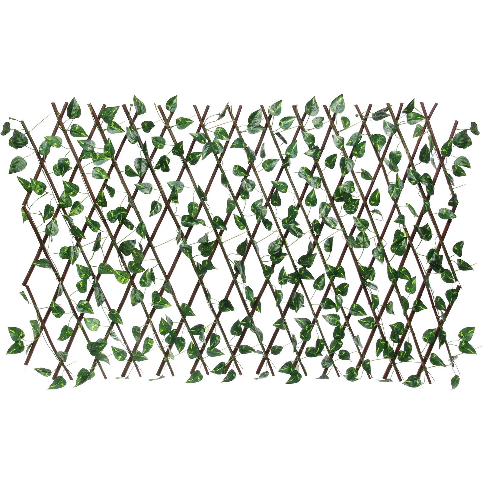 Декоративная решетка "Изящная изгородь" с искусственными листьями, ширина 2 м, высота 40 см, складная конструкция