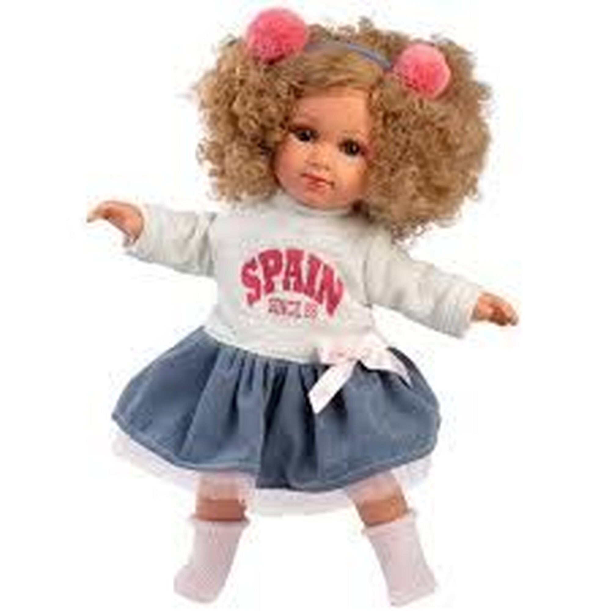Кукла Llorens, Елена в кофточке с надписью " Spai", 35 см - 422618