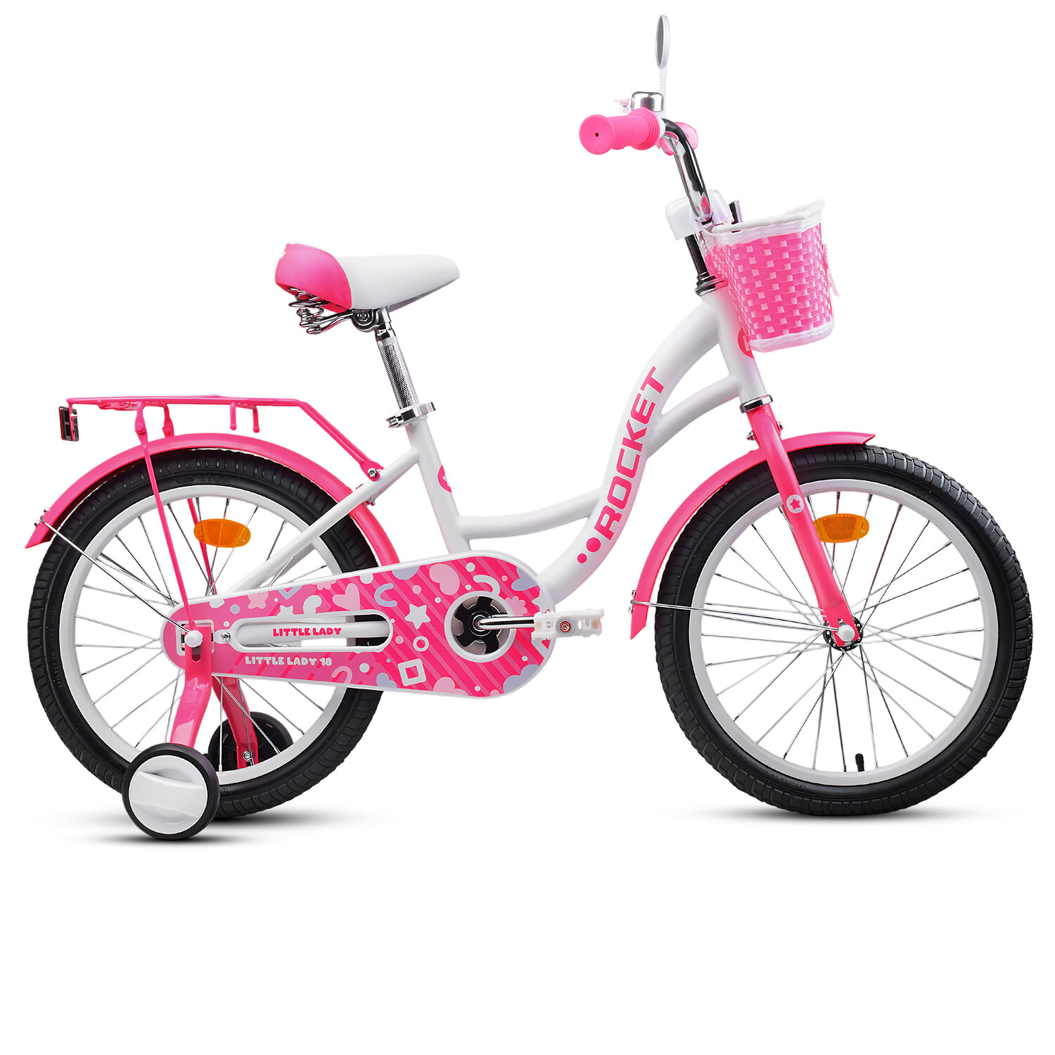 Велосипед 18" Rocket Little Lady, цвет белый/розовый, рост 115 - 130 см.