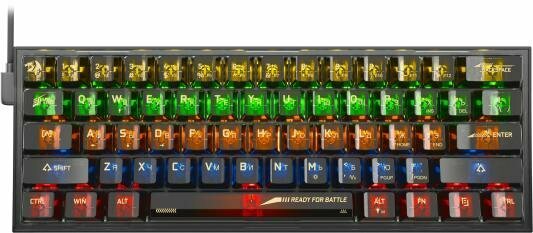 Игровая клавиатура REDRAGON FIZZ прозрачно-чёрная (USB, Redragon+ICE, 61 кл, RGB подсветка)