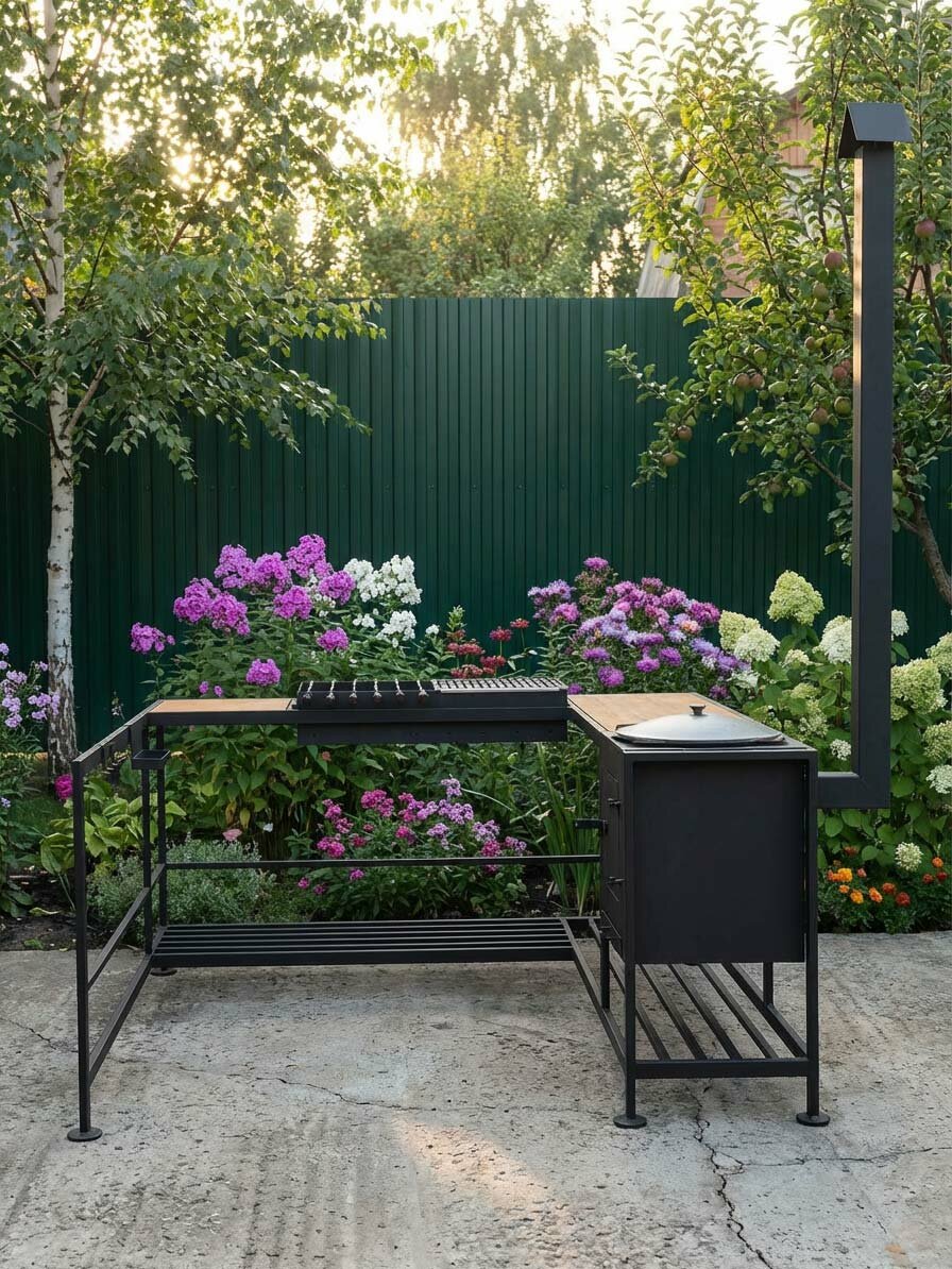 Мангал Вилла-2 жаровня 4 мм, печь 4 мм