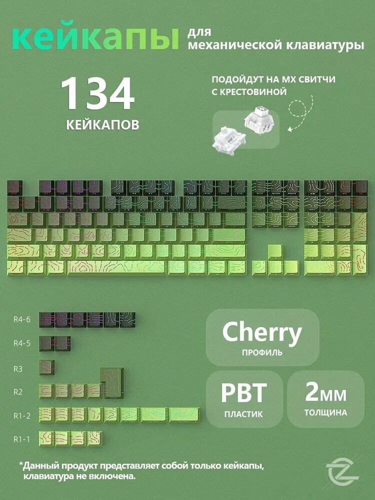 Кейкапы для механической клавиатуры, линии равной высоты,134 кейкапов, CHERRY профиль, PBT/PC пластик, Боковая гравировка, подойдут на mx свитчи с крестовиной