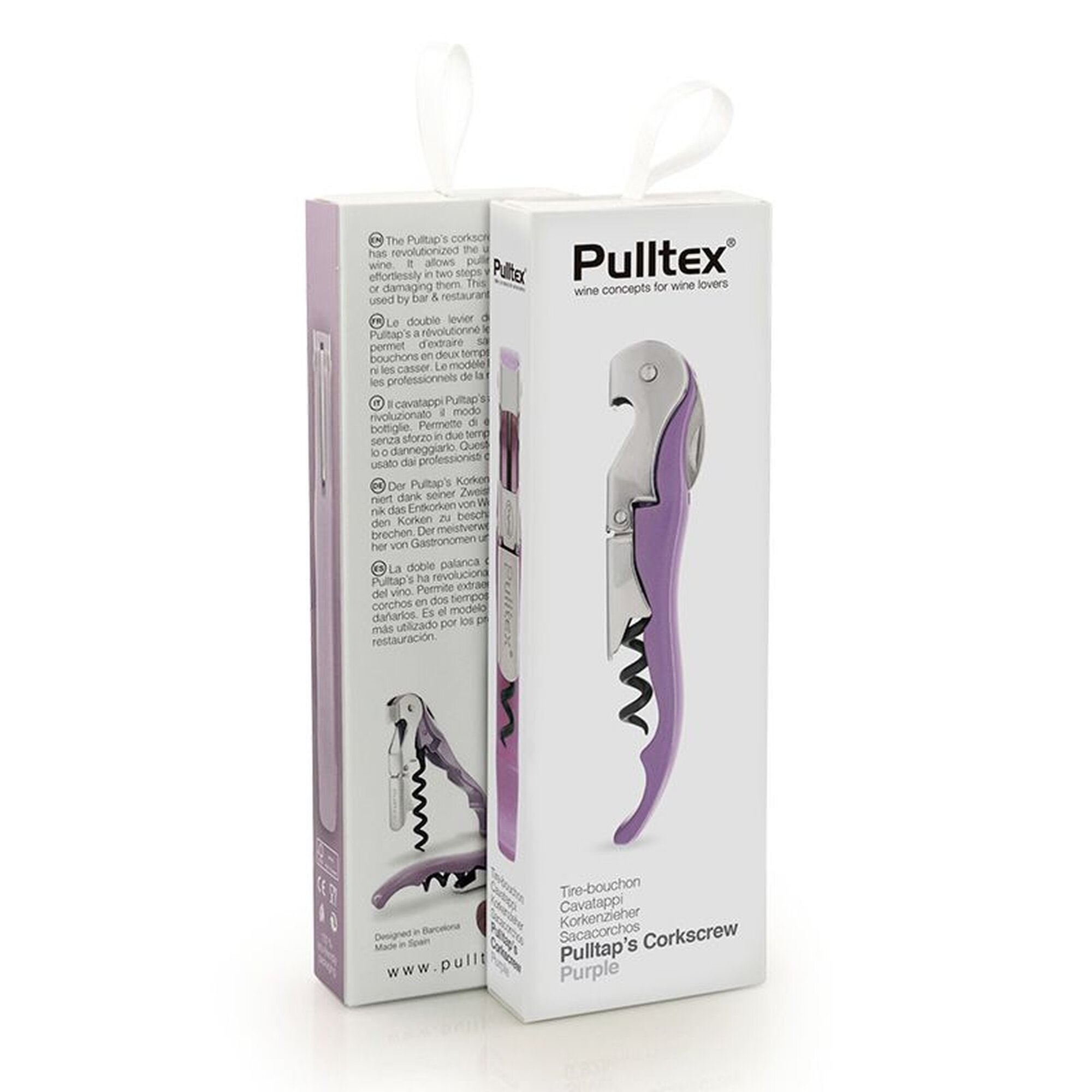 Штопор Pulltex "Pulltaps Colour", нержавеющая сталь, рычажный, фиолетовый — фото 1