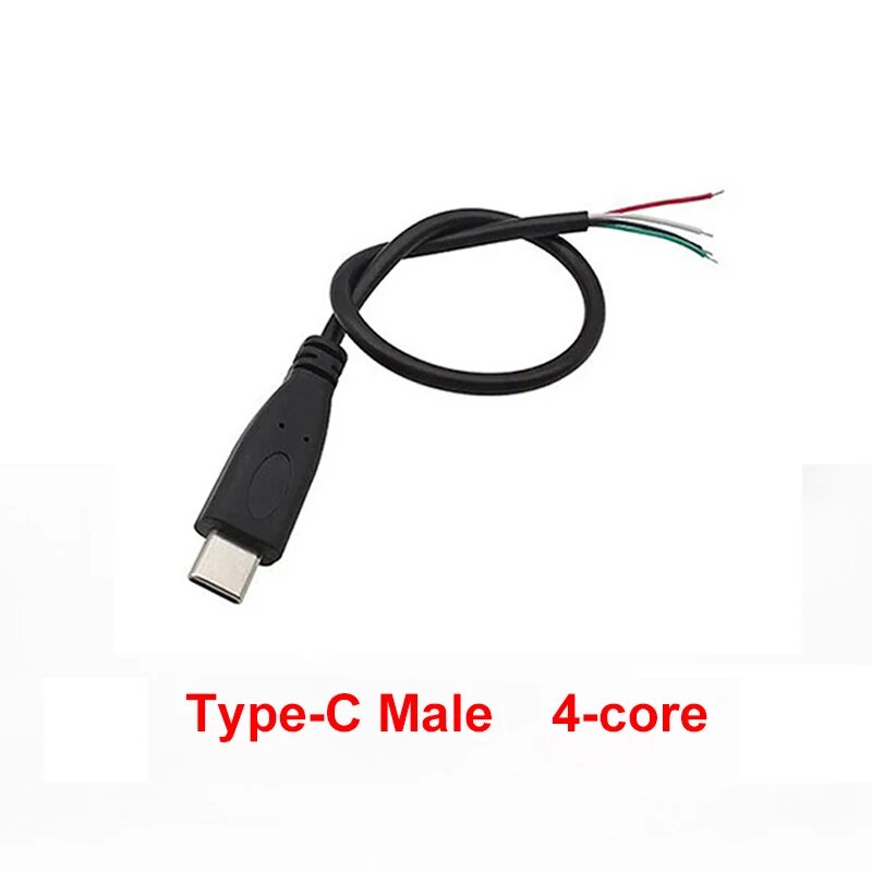 USB Type-C кабель для пайки 0.25/1/2 метра 1 м, 4 pin male