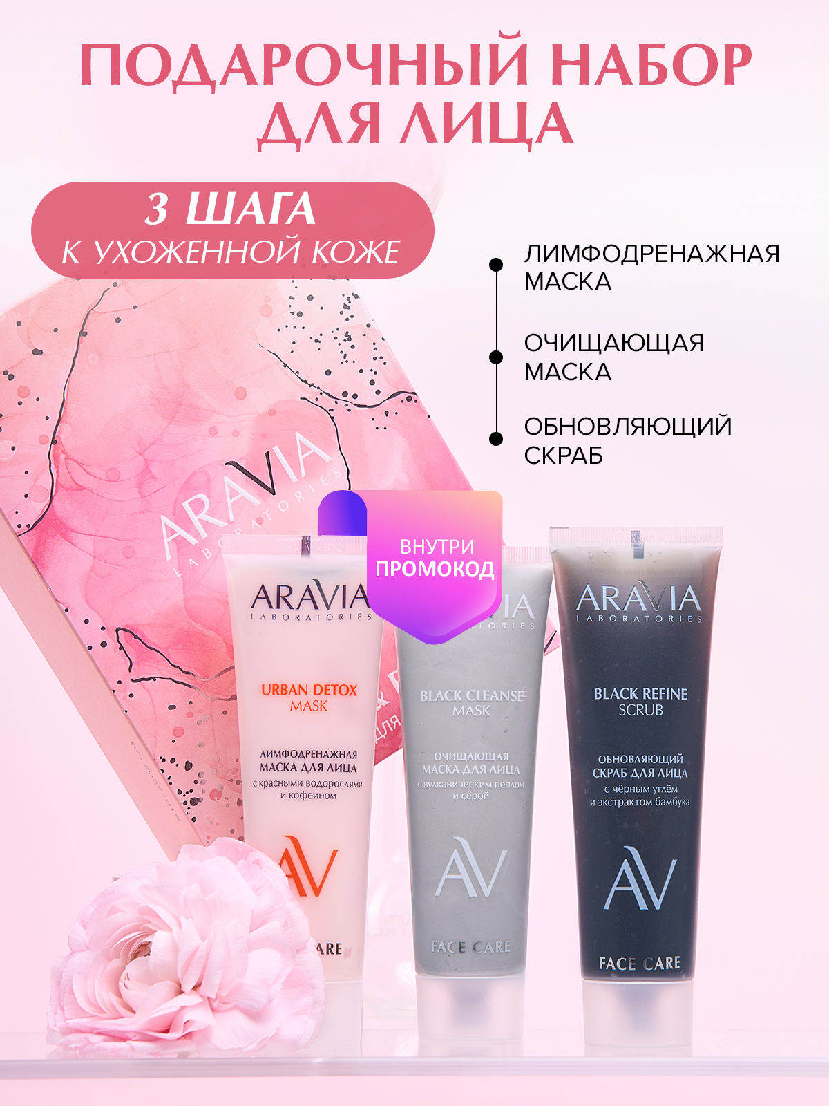 Набор для ухода за кожей лица, набор масок и скраб Splash & Flash