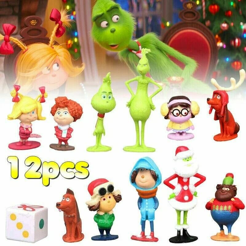 Набор фигурок "Гринч" Grinch, коллекционный, пластик, 12 штук — фото 1