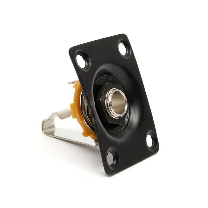 Выходной разъем, гнездо, пластина для электрогитары. Черный