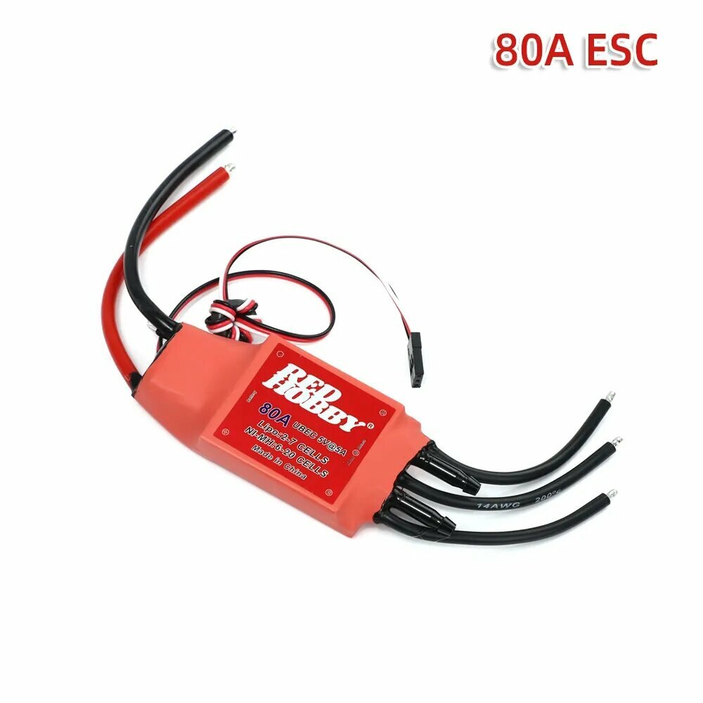 RedHobby 80A Безщеточный ESC Двустороннее водяное охлаждение Электронный регулятор для пневматических подводных винтов RC