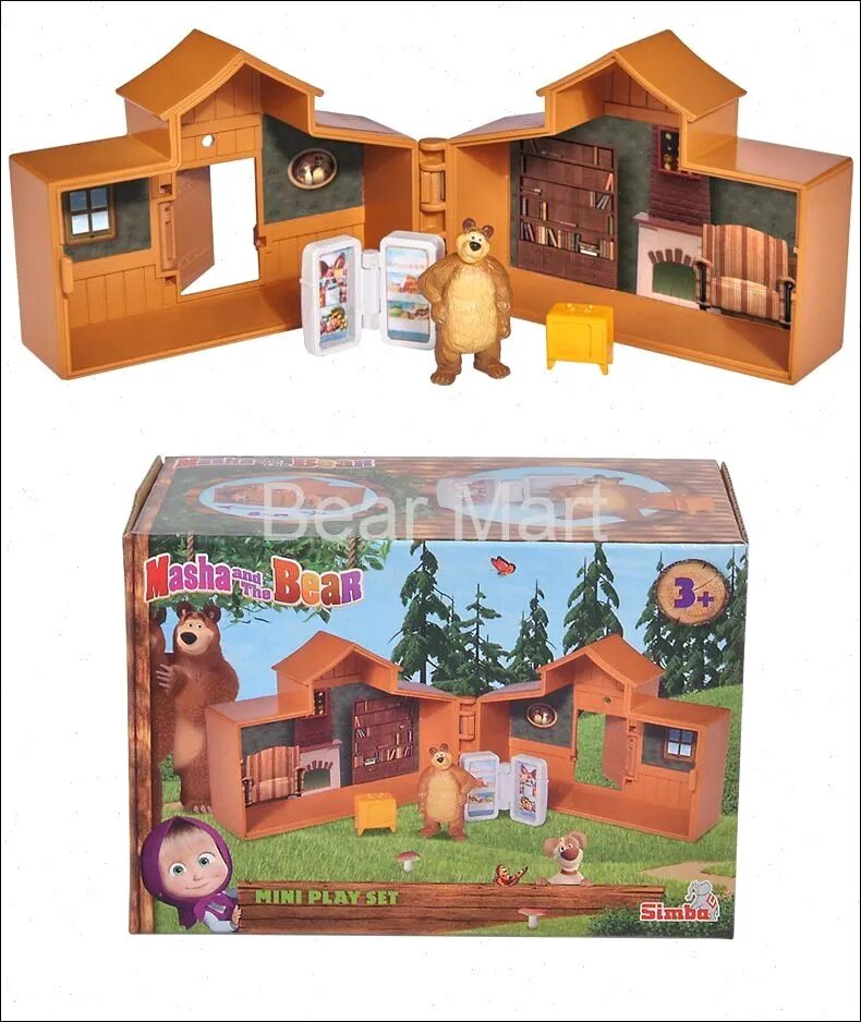 Маша и Медведь-дом медведя-Детский игровой домик, большой дом, мебель, набор игрушек