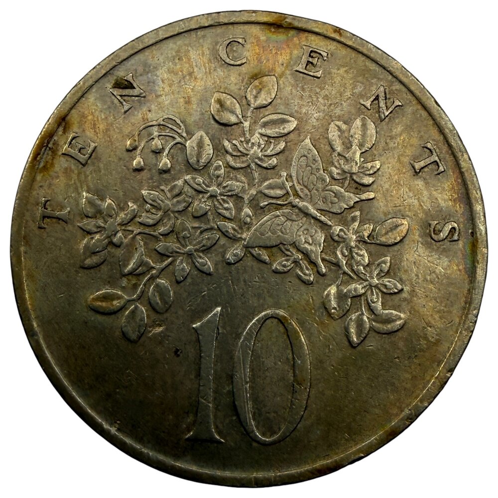 Ямайка 10 центов 1972 г. (Широкая надпись)