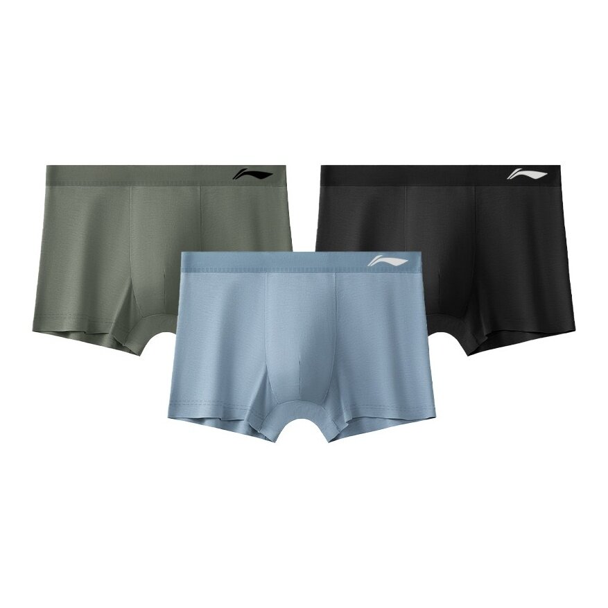 Трусы LI-NING, размер XXXL, черный/серый/синий — фото 1