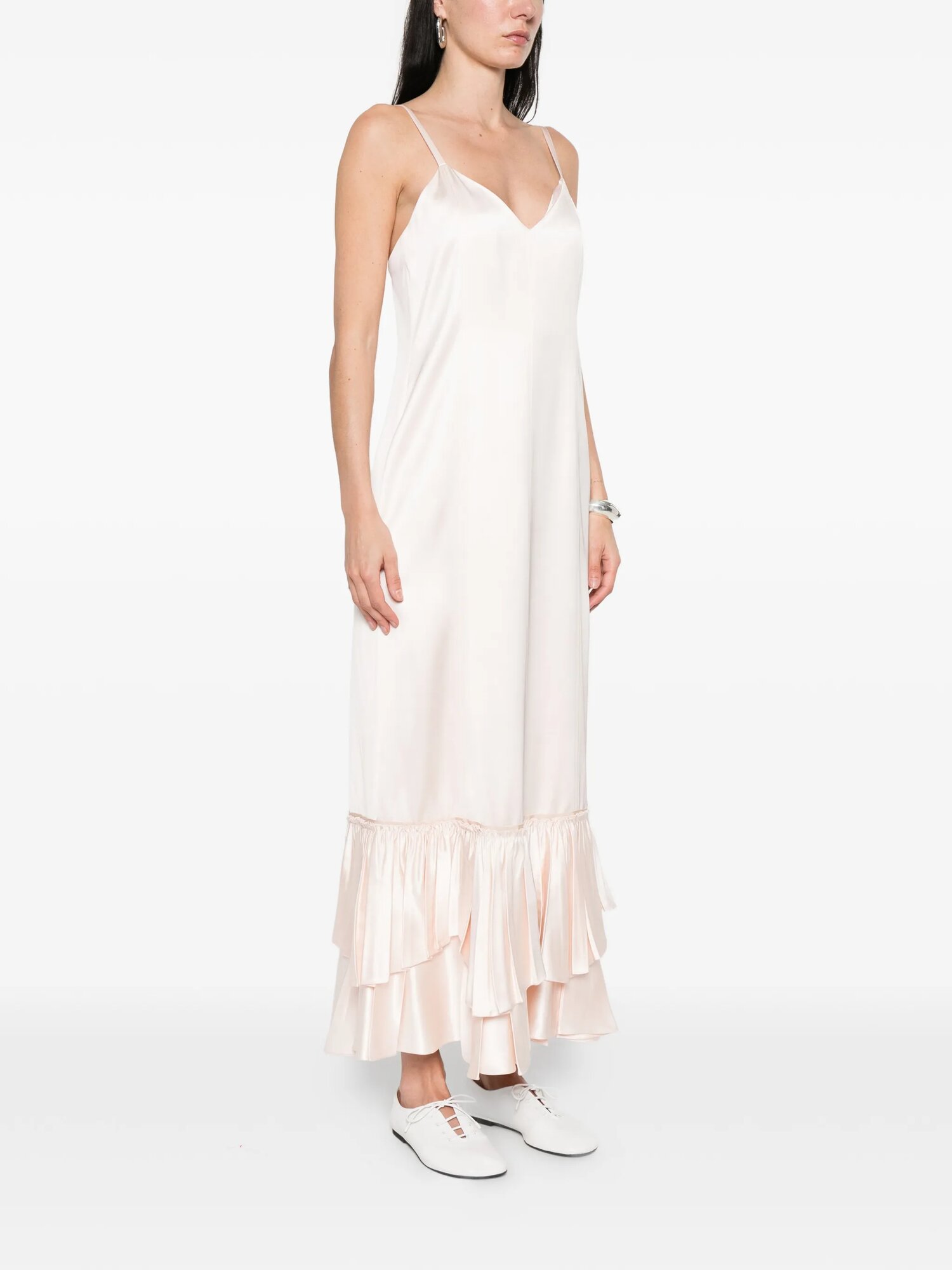 Платье Jil Sander Ruffled slip dress, размер 34, розовый — фото 1