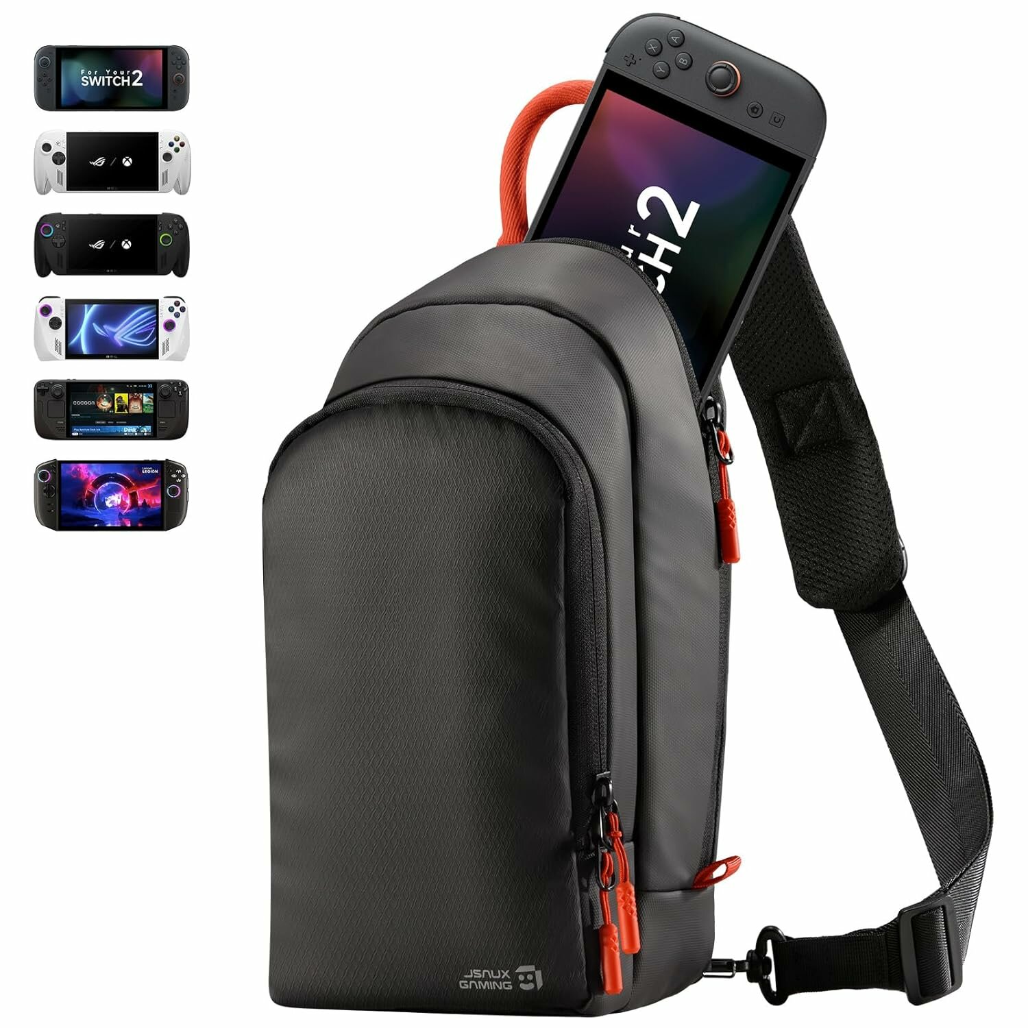 Рюкзак JSAUX BG0131, для консолей Nintendo Switch, Steam Deck, ROG и др, черный