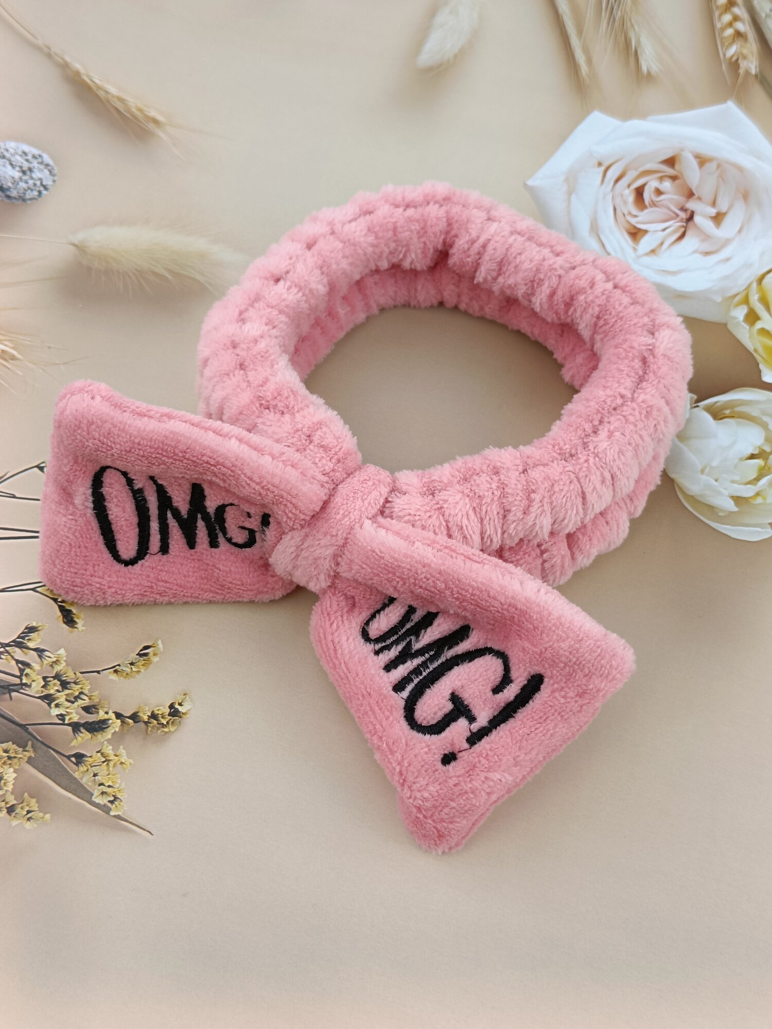 Повязка для умывания Lilit Бант Omg, светло-розовый