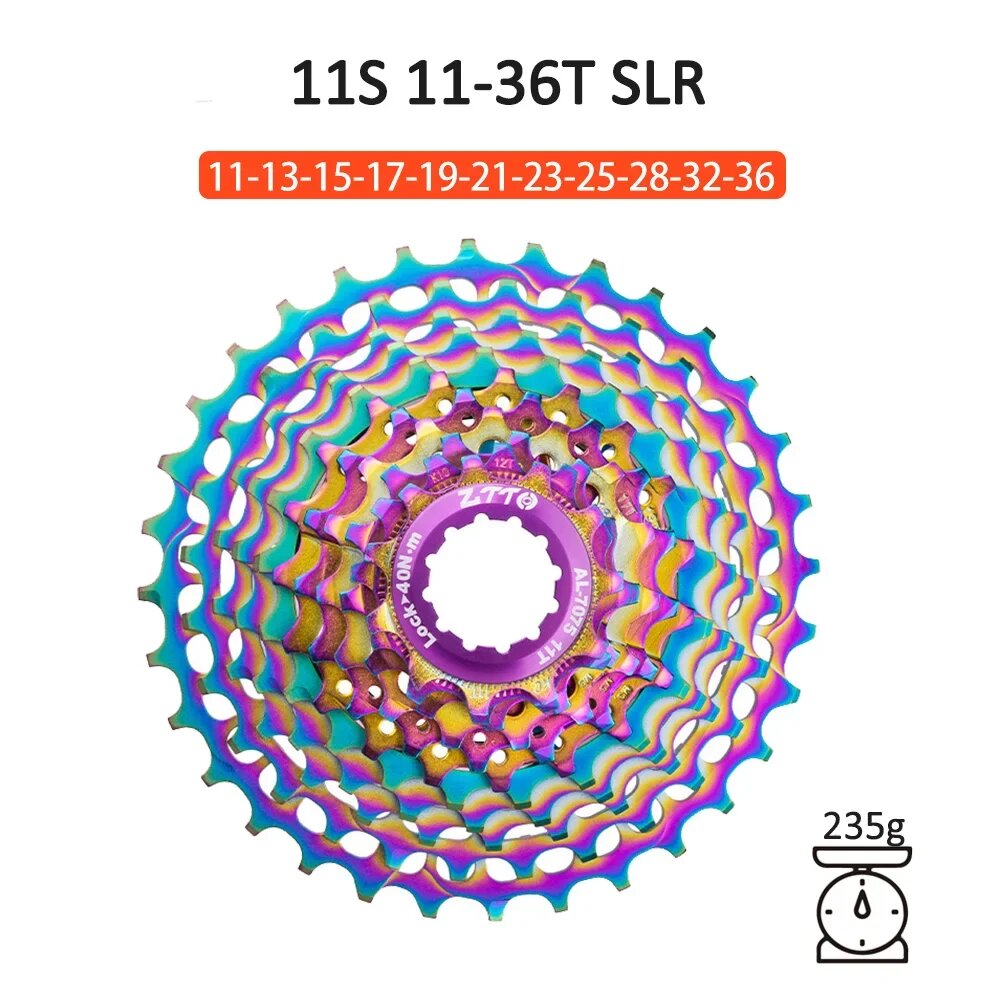 Кассета ZTTO SLR для шоссейного велосипеда 11/12 скоростей Фиолетовый, 11S 36T SLR2 RB