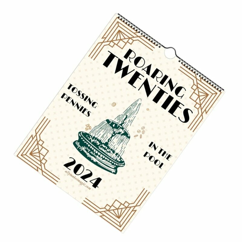 Настенный календарь на 2024 год "Ревущие двадцатые" Настенный календарь на Один месяц для просмотра С Двухпроводной привязкой Ежемесячный календарь Семейный планировщик