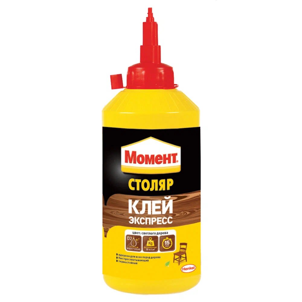 Клей Момент Столяр D2 0,75 кг , термостойкий, прозрачный, для дерева