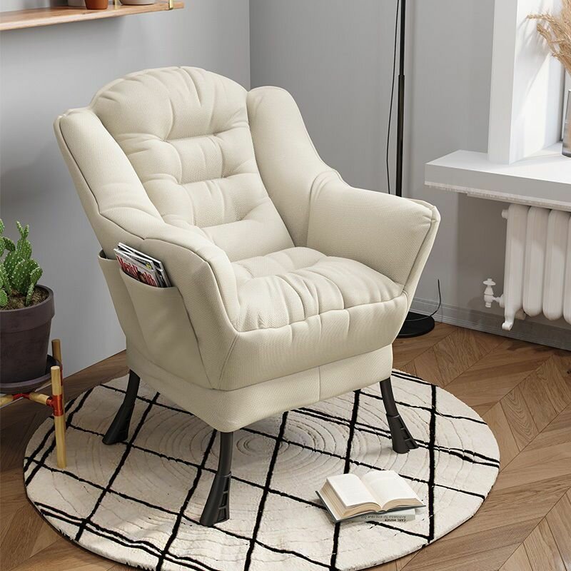 Одноместное сиденье с утолщением + подставка для ног, 65x60x85 см (замша + белая first love)1 шт