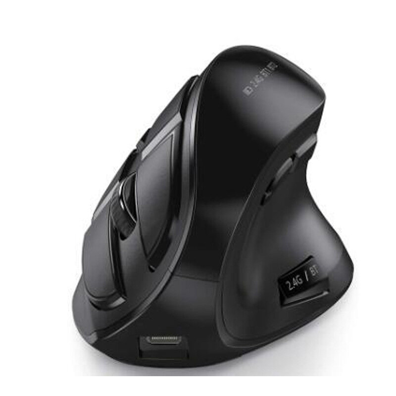 Компьютерная беспроводная мышь Bluetooth эргономичная вертикальная боковая мышь, чтобы отключить звук Черный