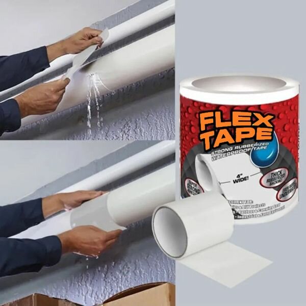 Сверхсильная flex tape. Водонепроницаемая клейкая лента универсальная что-бы заклеить надувной бассейн/матрац. Герметизирующая изолента/скотч для герметизации аквариума, протечки и ремонта шлангов дома.