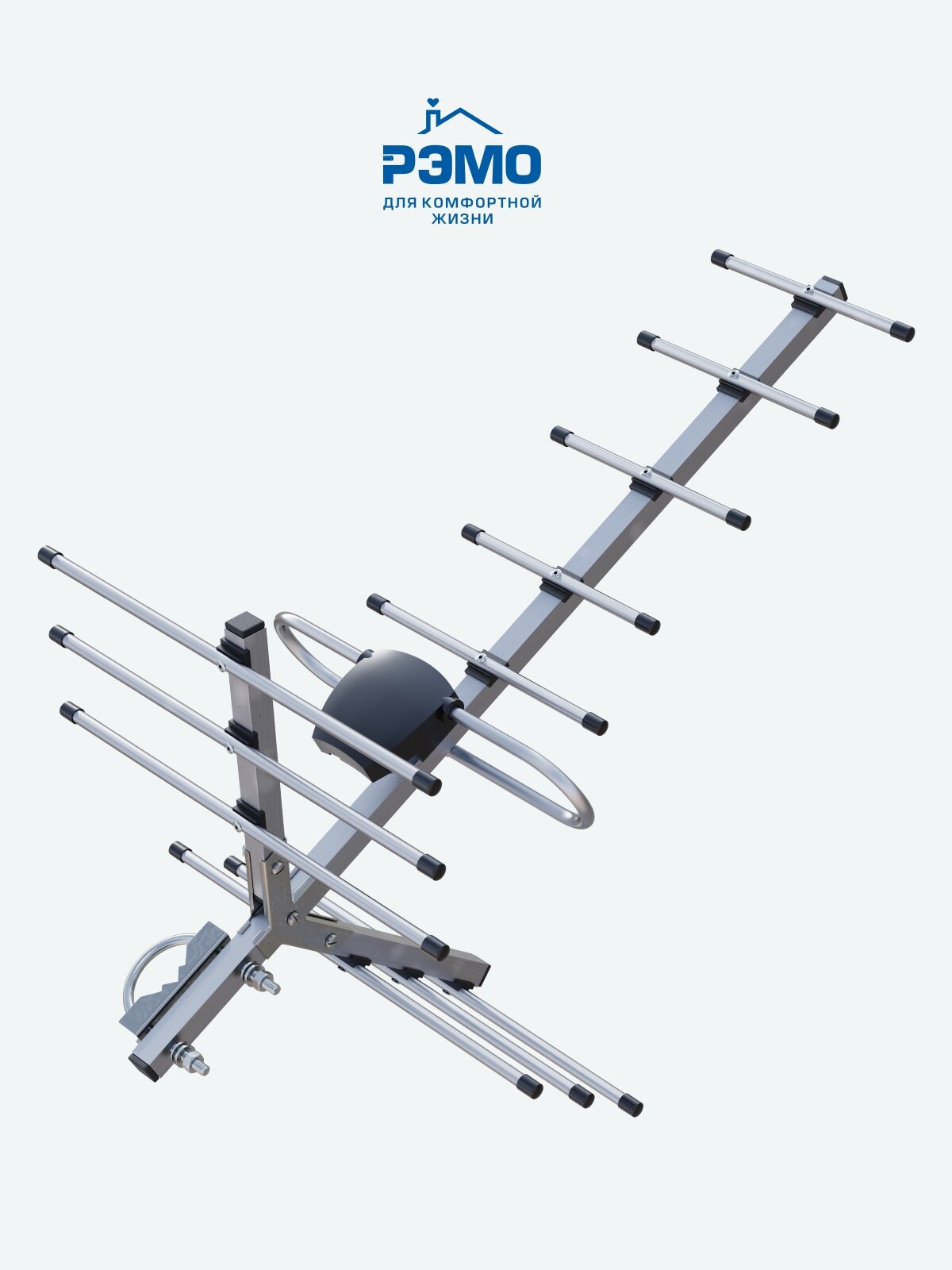 Уличная антенна для цифрового ТВ Орбита 12 с усилителем и кабелем 10м.