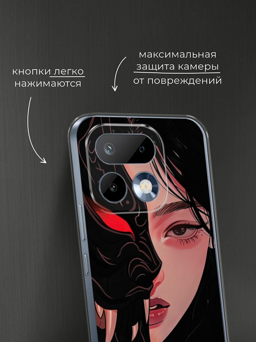 Чехол на Realme 16 Pro / Реалме 16 Про с принтом Девушка с маской — фото 1
