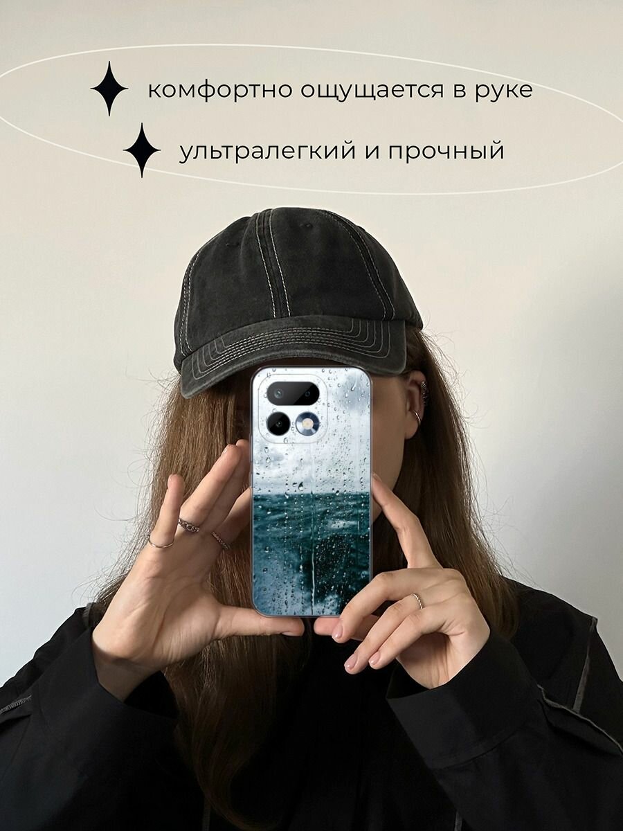 Чехол на Realme 16 Pro / Реалме 16 Про с принтом Дождь за стеклом — фото 1