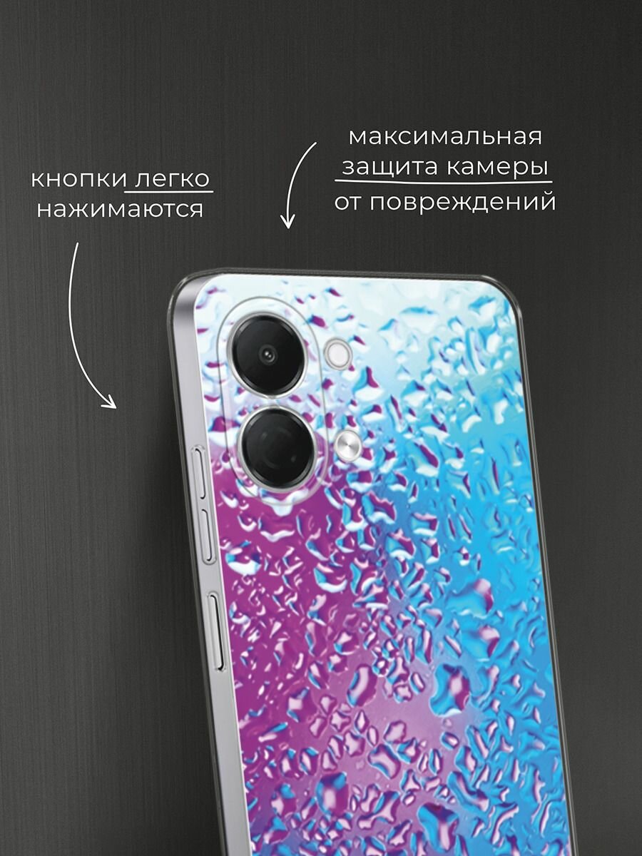 Чехол на Tecno Spark Go 3 / Текно Спарк Го 3 с принтом Капли на стекле — фото 1