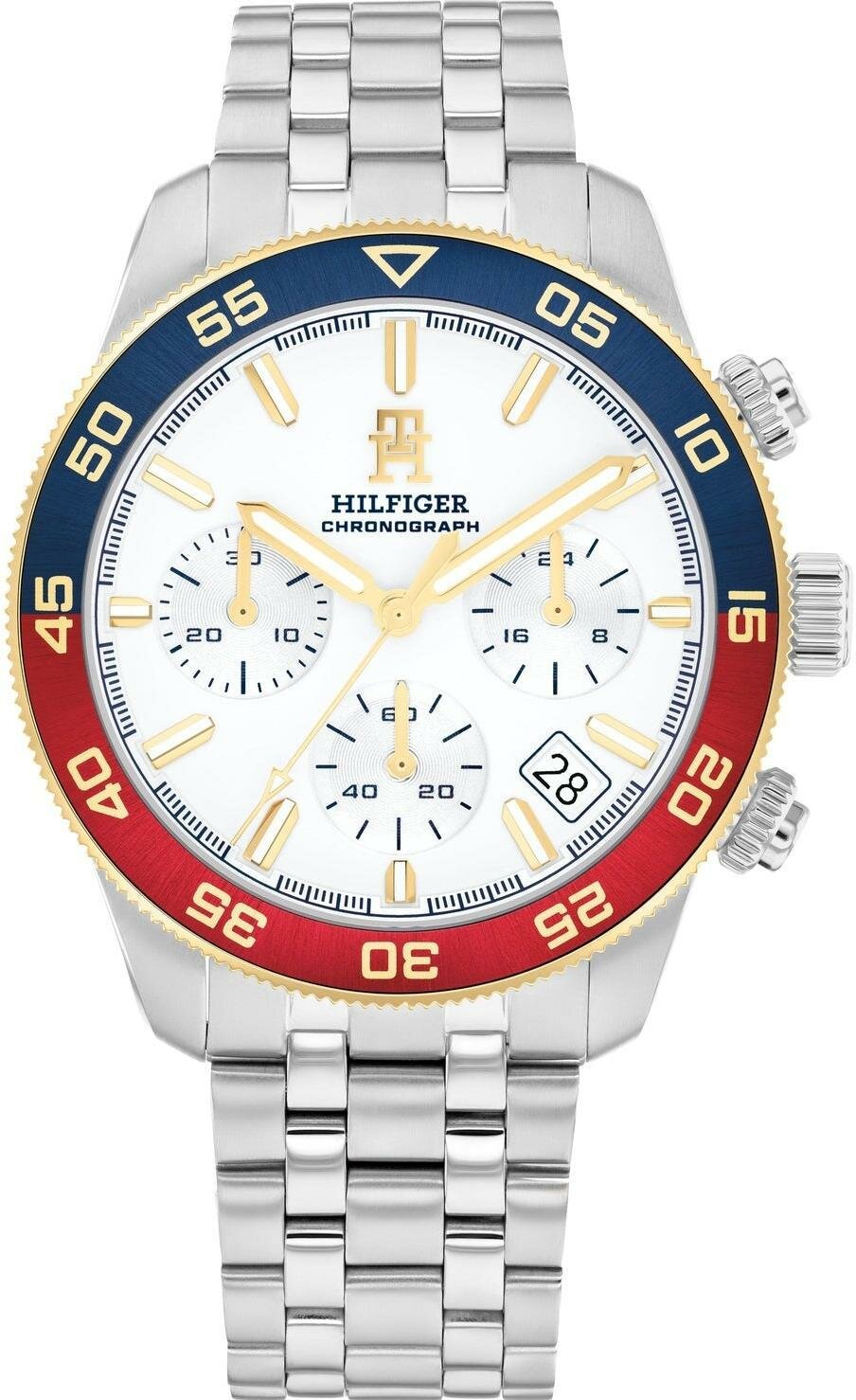 Наручные часы TOMMY HILFIGER, серебряный, синий, красный — фото 1