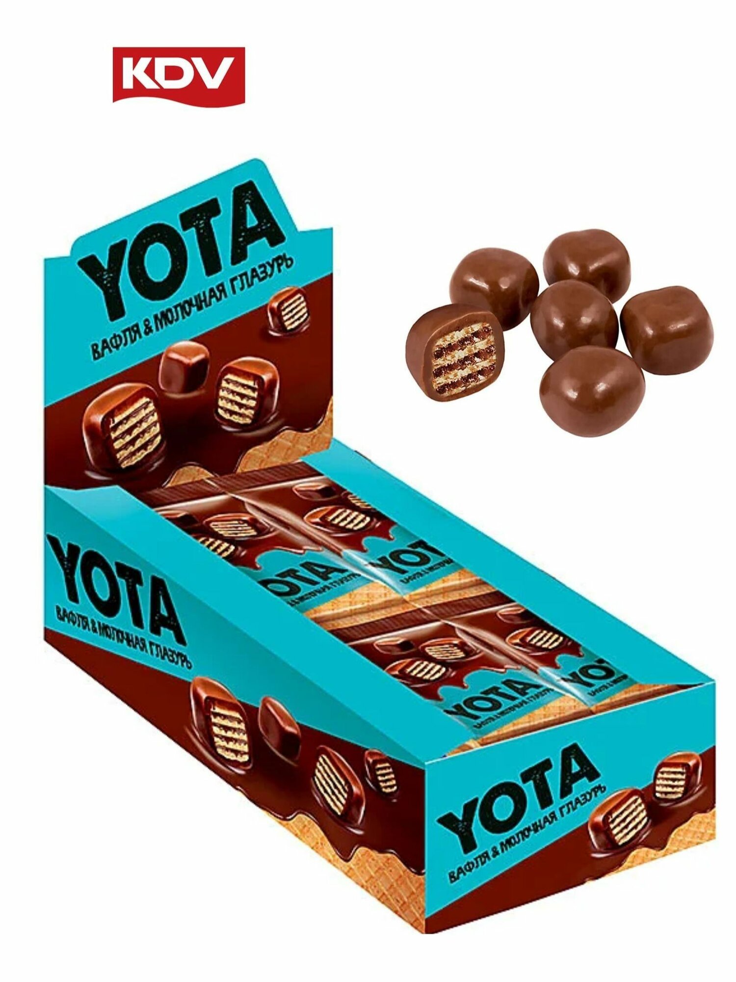 Yota , драже вафля в молочно-шоколадной глазури, 40 г (упаковка 16 шт)