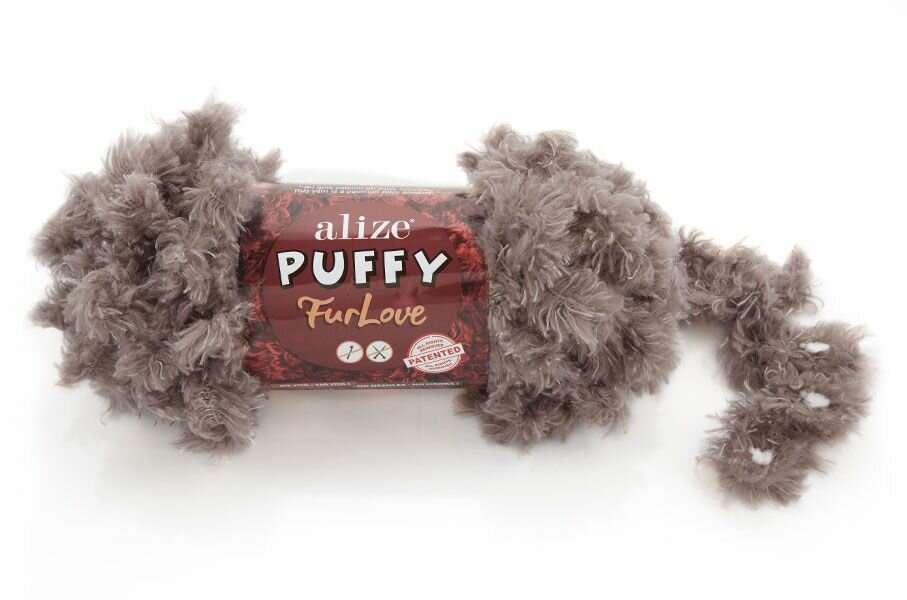 Пряжа Пуффи Фур Лав любовь (puffy Furlove) упаковка 5 мотков цвет 530 бежевый
