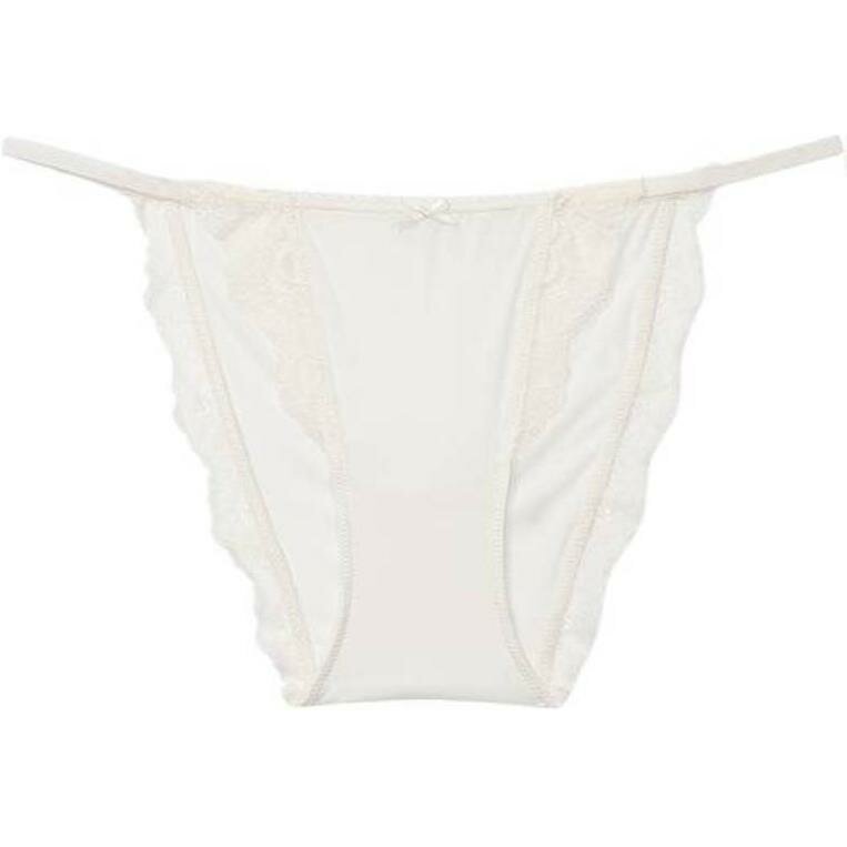 Стринги женские Victoria's Secret PINK DREAM ANGELS с кружевом и низкой посадкой, Coconut White, L EU